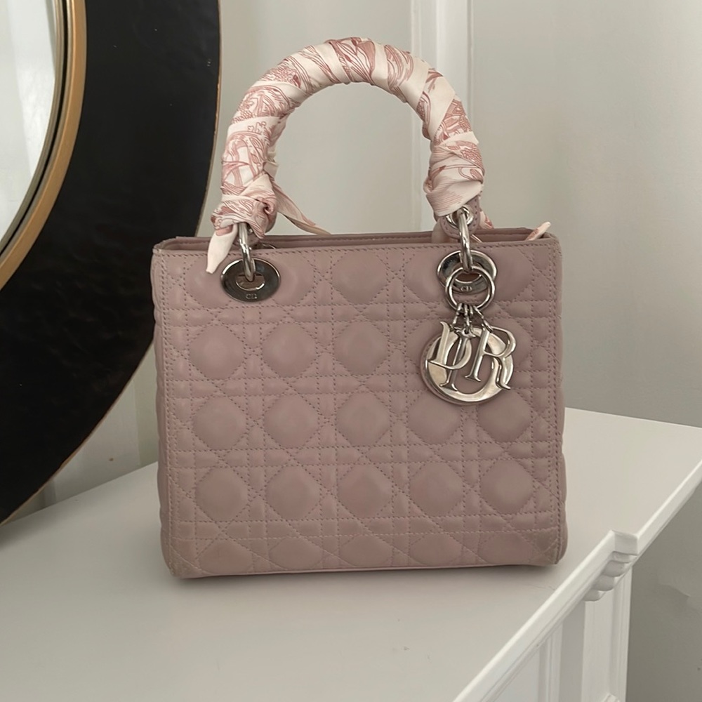 Christian Dior Lady Dior Medium Pink Bag - Gem